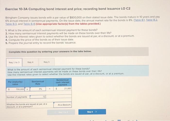 Solved Exercise 10-3A Computing bond interest and price; | Chegg.com