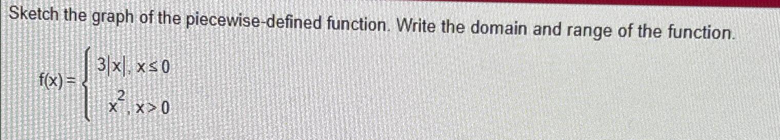 Solved Sketch the graph of the piecewise-defined function. | Chegg.com