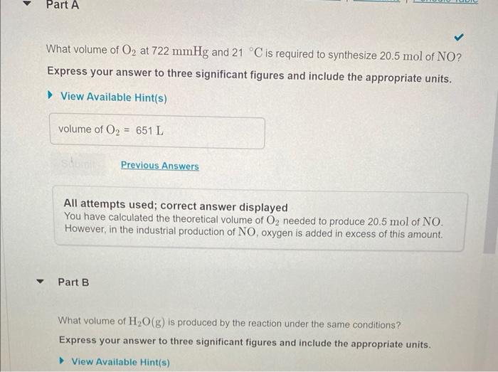 Solved What volume of O2 at 722mmHg and 21∘C is required to | Chegg.com