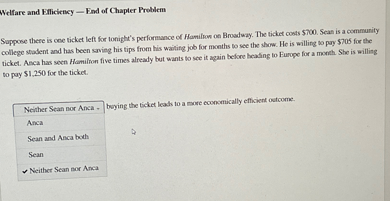 Solved Welfare and Efficiency - ﻿End of Chapter | Chegg.com