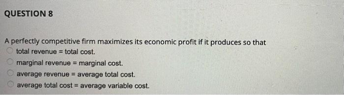 Solved If marginal cost exceeds average variable cost, then | Chegg.com