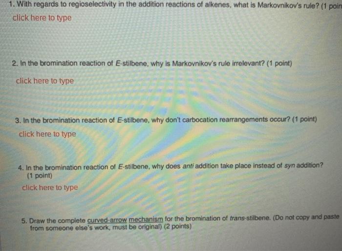 Solved 1. With regards to regioselectivity in the addition | Chegg.com