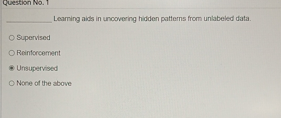 Solved Question No. 1 ﻿Learning aids in uncovering hidden | Chegg.com