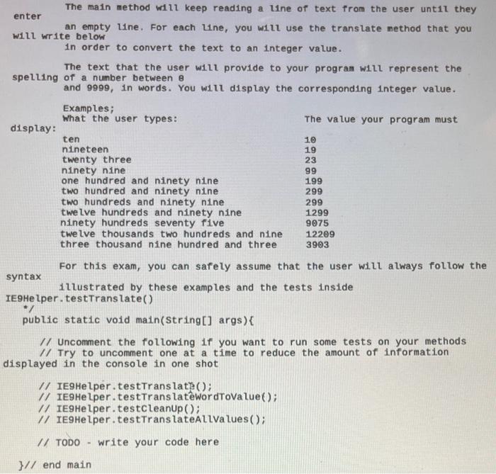 Solved The main method will keep reading a line of text from | Chegg.com