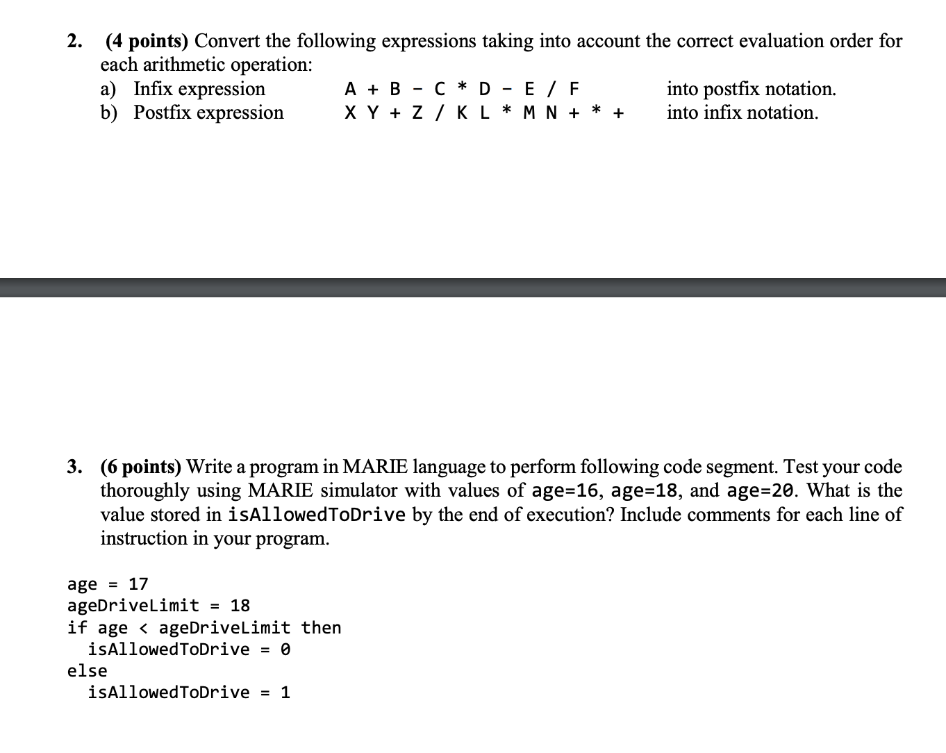 Solved (4 ﻿points) ﻿Convert the following expressions taking | Chegg.com