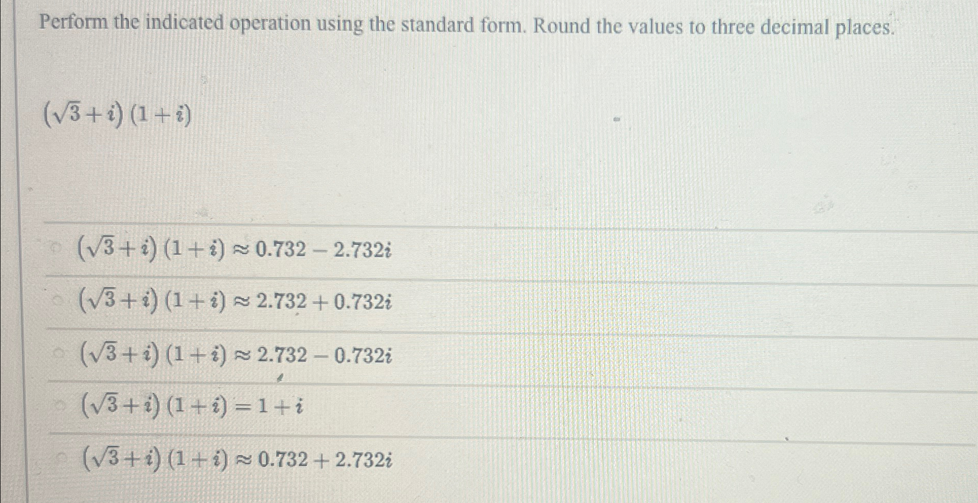 Solved Perform the indicated operation using the standard | Chegg.com