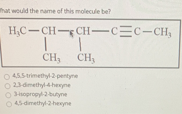 Solved That would the name of this molecule be? | Chegg.com