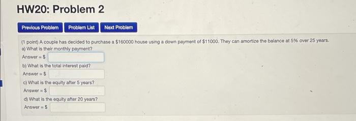 Solved HW20: Problem 2 Previous Problem Problern List Next | Chegg.com