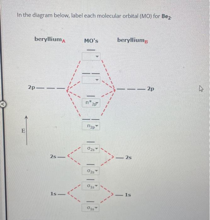 Solved In the diagram below, label each molecular orbital | Chegg.com