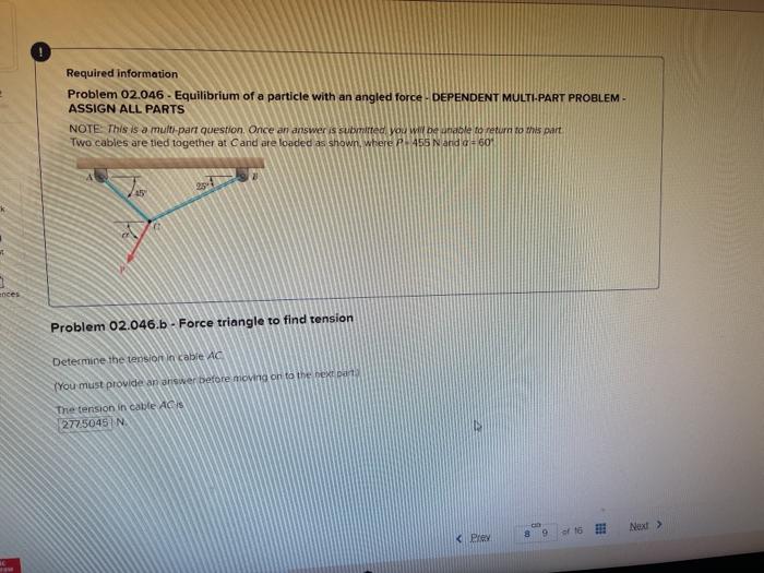 Solved Required information Problem 02.046 - Equilibrium of | Chegg.com