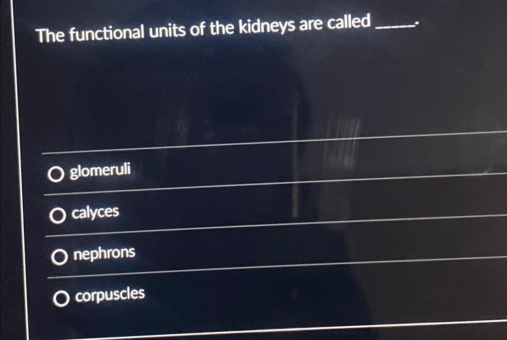 Solved The functional units of the kidneys are | Chegg.com