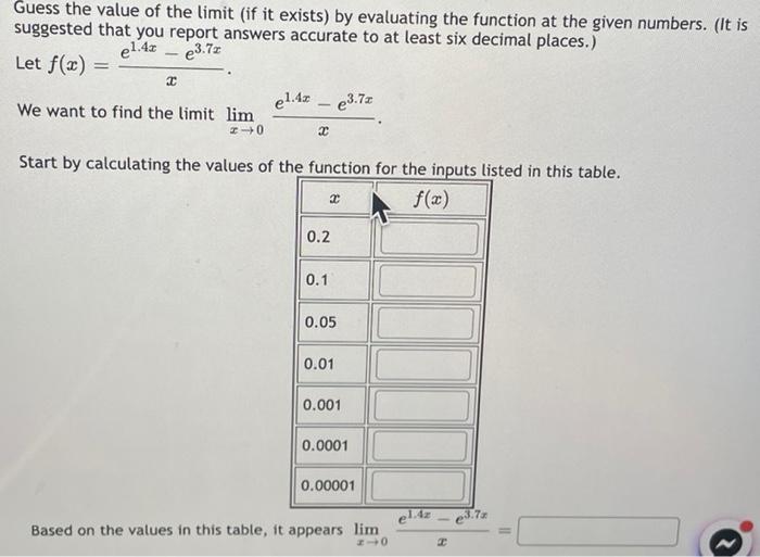 Solved Guess The Value Of The Limit If It Exists By