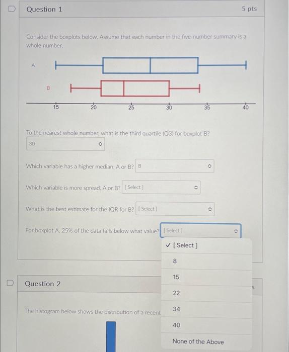 Solved Consider The Boxplots Below Assume That Each Number