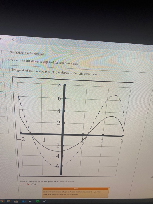 Solved what is the equation for the graph of the dashed | Chegg.com