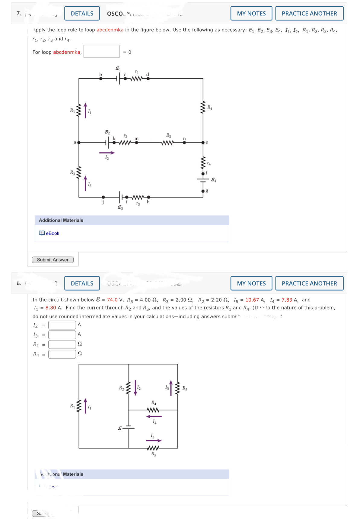 Solved osco. % ﻿i.ipply the loop rule to loop abcdenmka in | Chegg.com