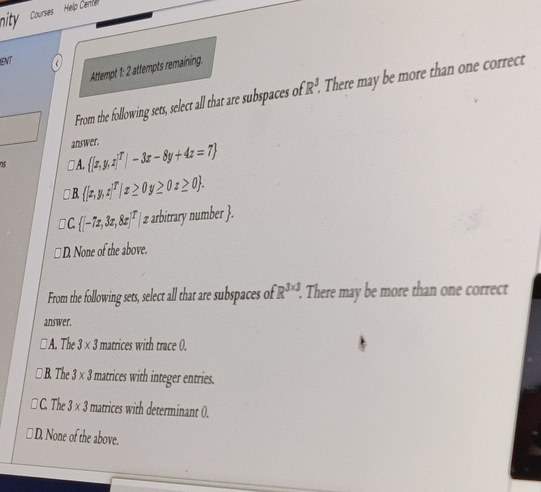 Solved Attempt 1:2 ﻿attempts remaining.From the following | Chegg.com