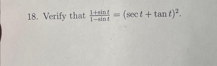 Solved 1−sint1+sint=(sect+tant)2 | Chegg.com