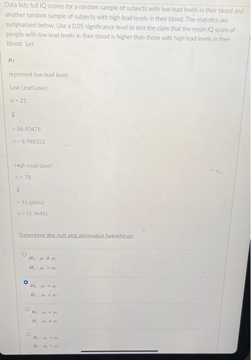 Solved Data lists full 1Q scores for a random sample of | Chegg.com