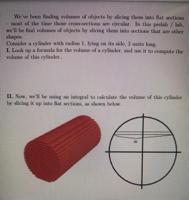 Solved We've been finding volumes of objects by slicing them | Chegg.com