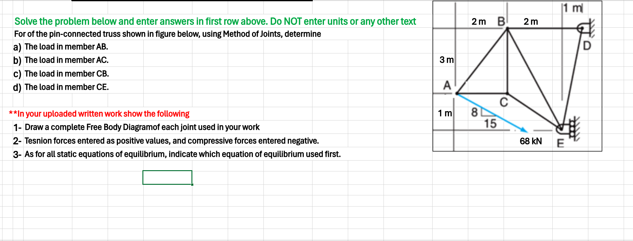Solved Solve the problem below and enter answers in first | Chegg.com