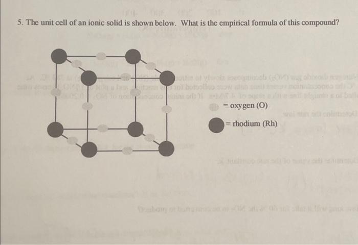 Solved 5. The unit cell of an ionic solid is shown below. | Chegg.com