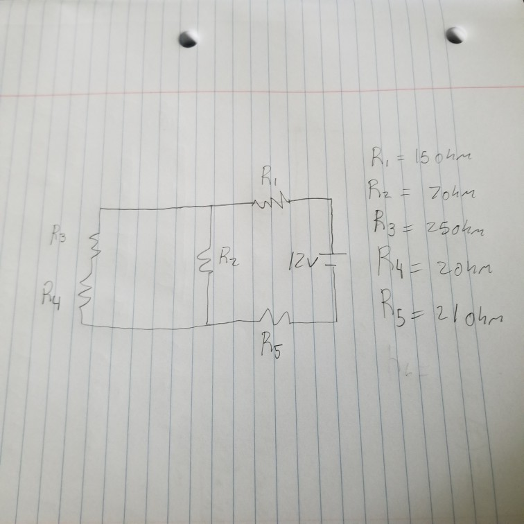 Solved R = 15ohm Ri = 25ohn ER2 12v R2 = Zohm R3 IR 4 = 2ohm | Chegg.com