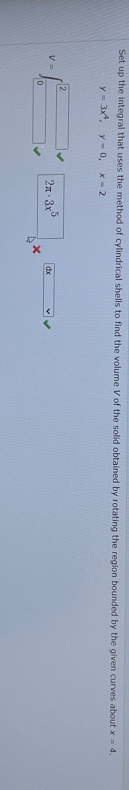 Solved Set up the integral that uses the method of | Chegg.com