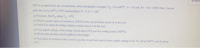 Solved RTD is located Rt in the circait below, When | Chegg.com
