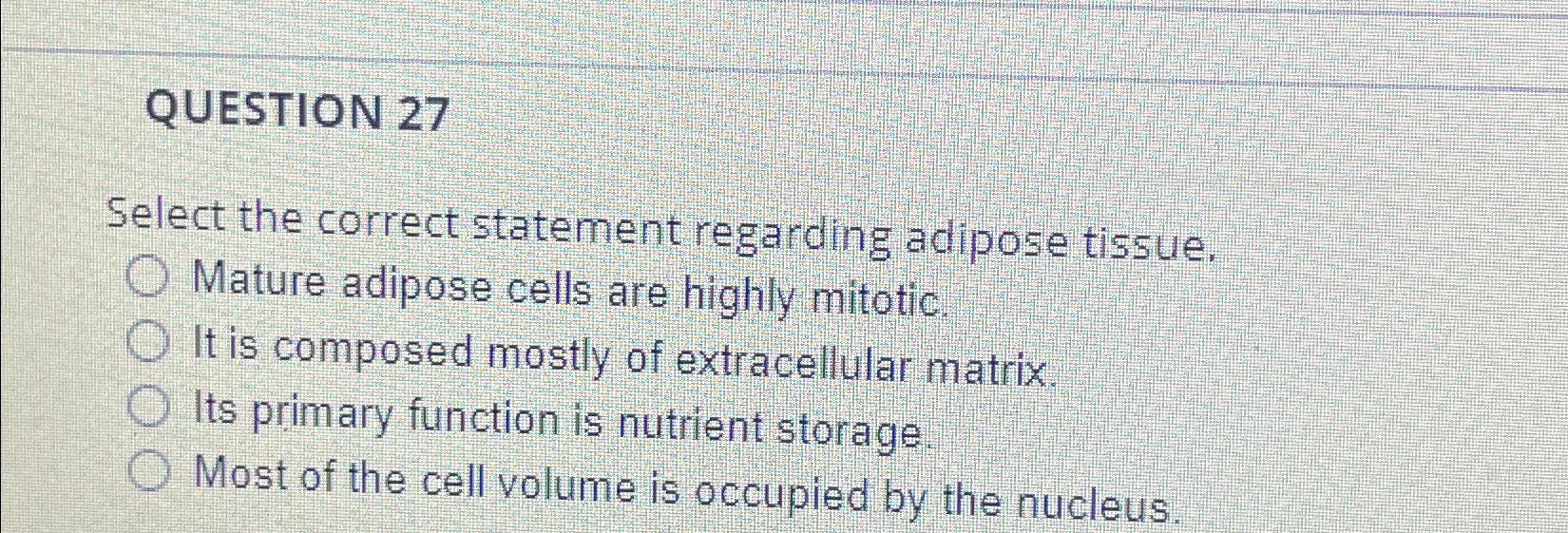Solved QUESTION 27Select the correct statement regarding | Chegg.com