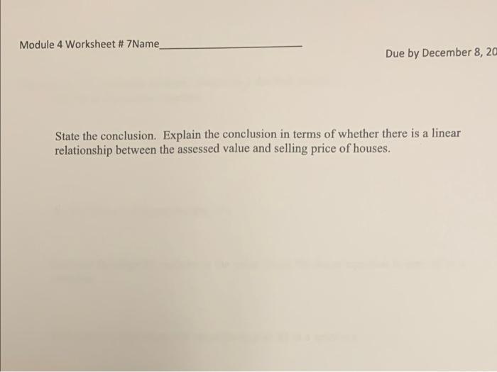 Solved Module 4 Worksheet # Name Due by December 2021 for | Chegg.com