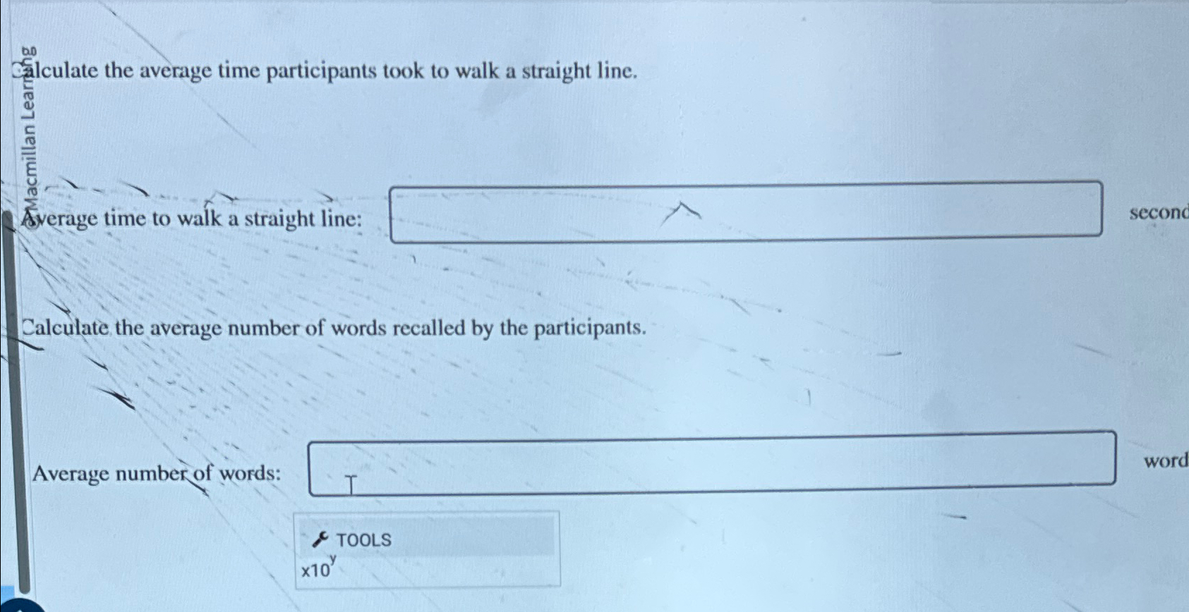 Solved alculate the average time participants took to walk a | Chegg.com