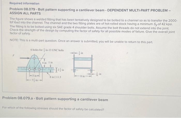 Solved Required information Problem 08.079 - Bolt pattern | Chegg.com