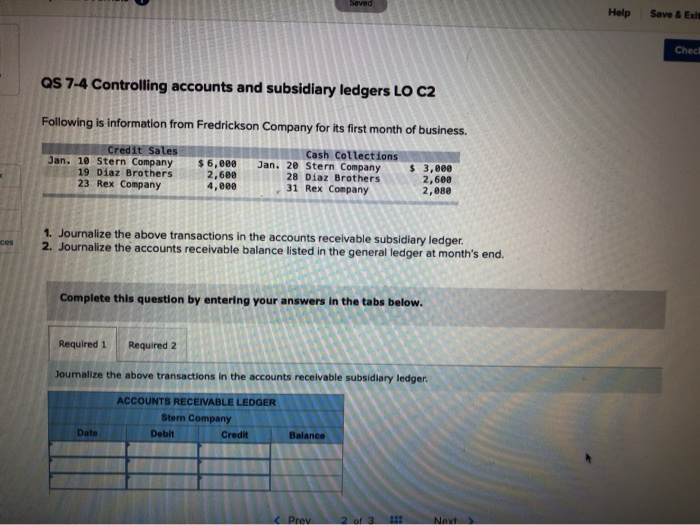 Solved Saved Help Save & Exie Check QS 7-4 Controlling | Chegg.com
