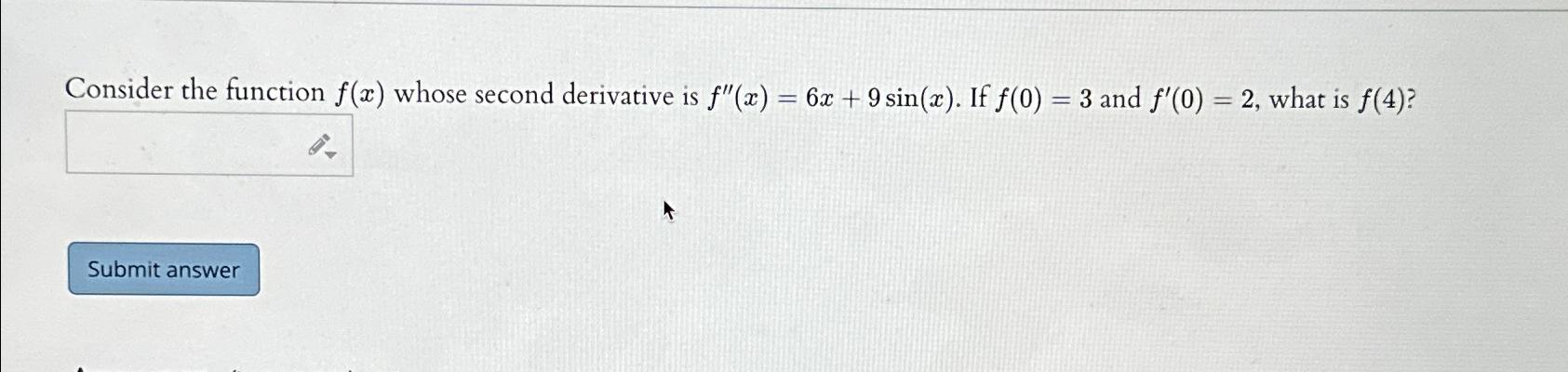Solved Consider the function f(x) ﻿whose second derivative | Chegg.com