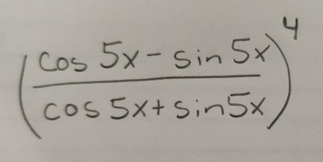 Solved 4 Cos 5x-sin 5x cos 5x+ sin5x | Chegg.com