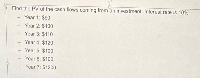Solved Find the PV of the cash flows coming from an | Chegg.com