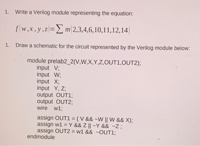Solved Write a Verilog module representing the equation: | Chegg.com