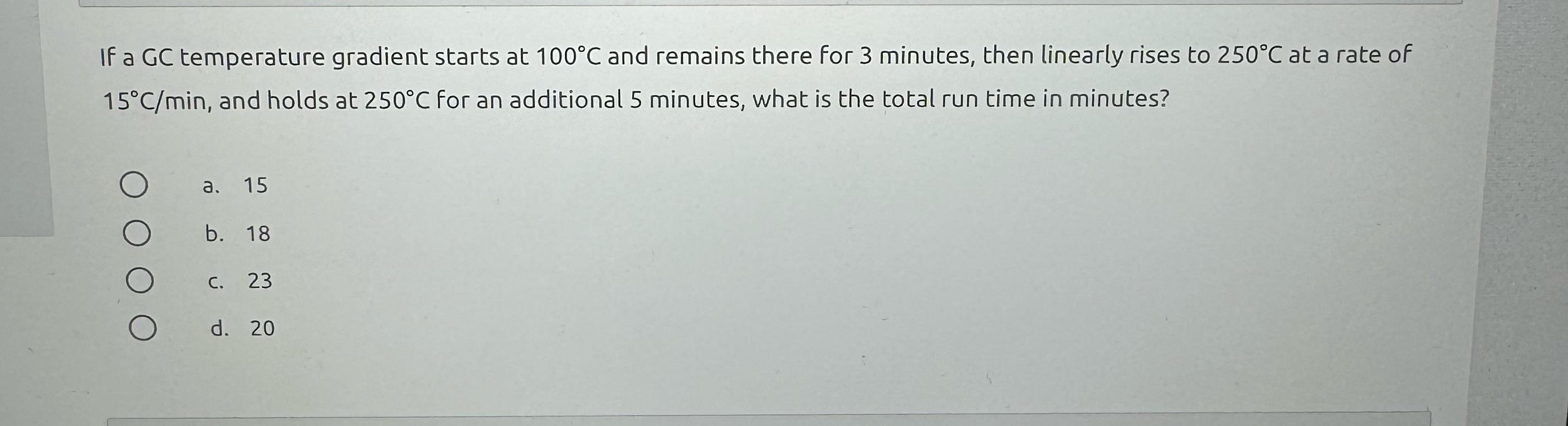 Solved If a GC temperature gradient starts at 100°C ﻿and | Chegg.com