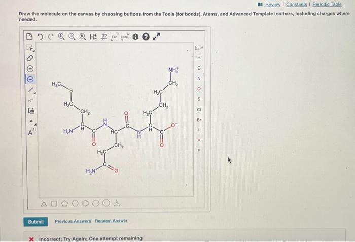Solved Draw the molecule on the canvas by choosing buttons | Chegg.com