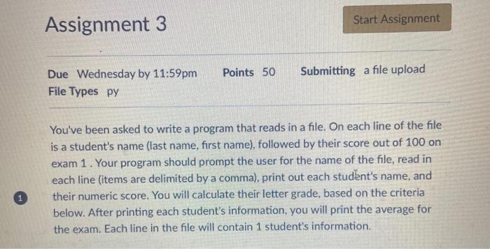 Solved Assignment 3 Start Assignment Points 50 Submitting a | Chegg.com