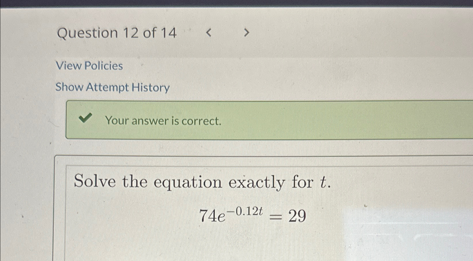 Solved Question 12 ﻿of 14View PoliciesShow Attempt | Chegg.com