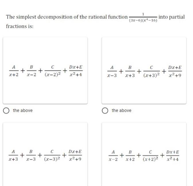 Solved The simplest decomposition of the rational function | Chegg.com