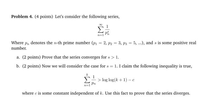 Solved Problem 4. (4 points) Let's consider the following | Chegg.com