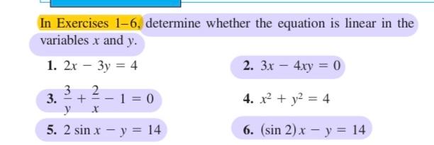 Solved In Exercises 1-6, ﻿determine whether the equation is | Chegg.com
