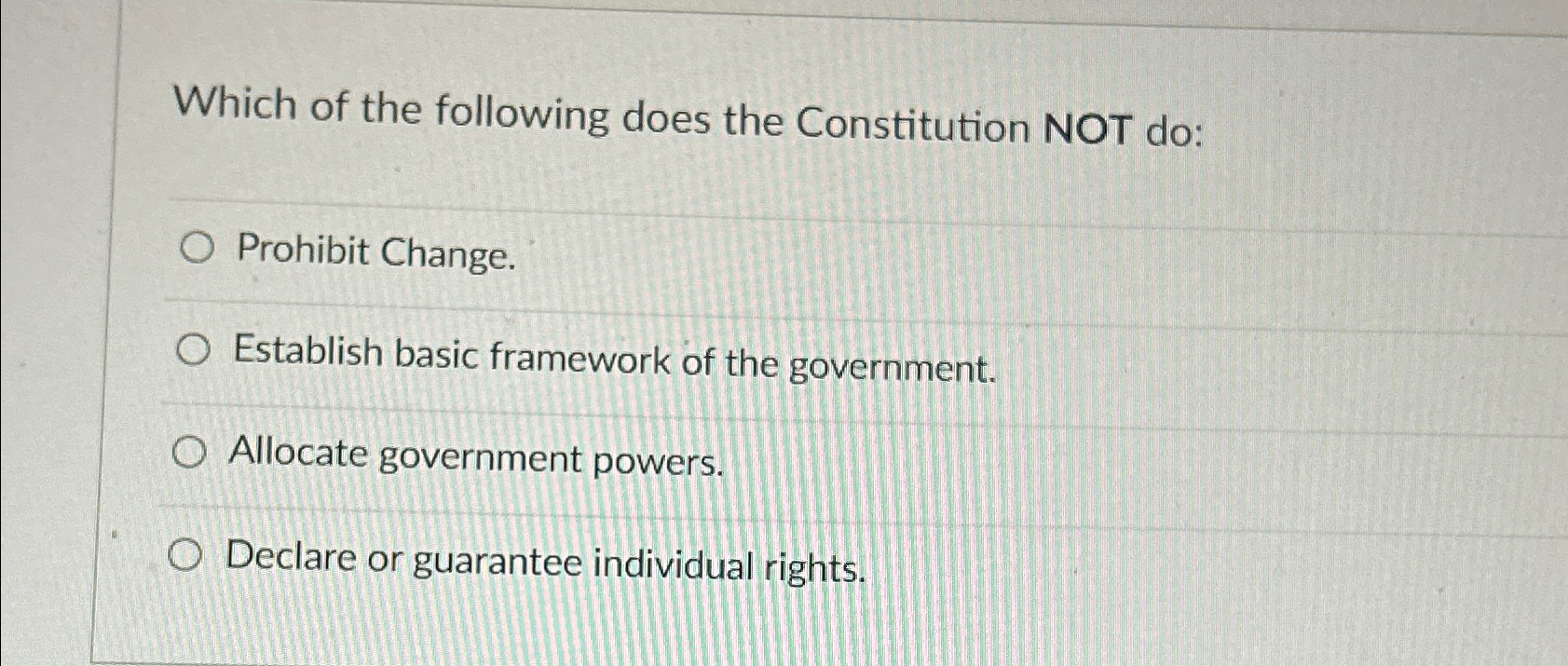 Solved Which of the following does the Constitution NOT | Chegg.com