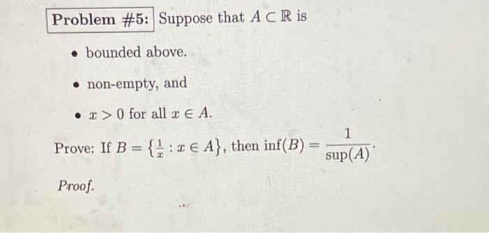Solved Suppose that A⊂R is - bounded above. - non-empty, and | Chegg.com