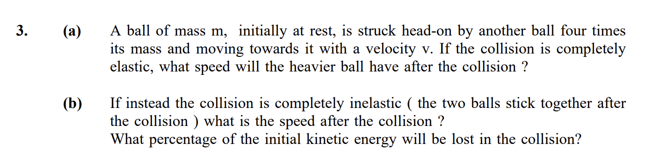Solved A ﻿a Ball Of Mass M ﻿initially At Rest Is Struck