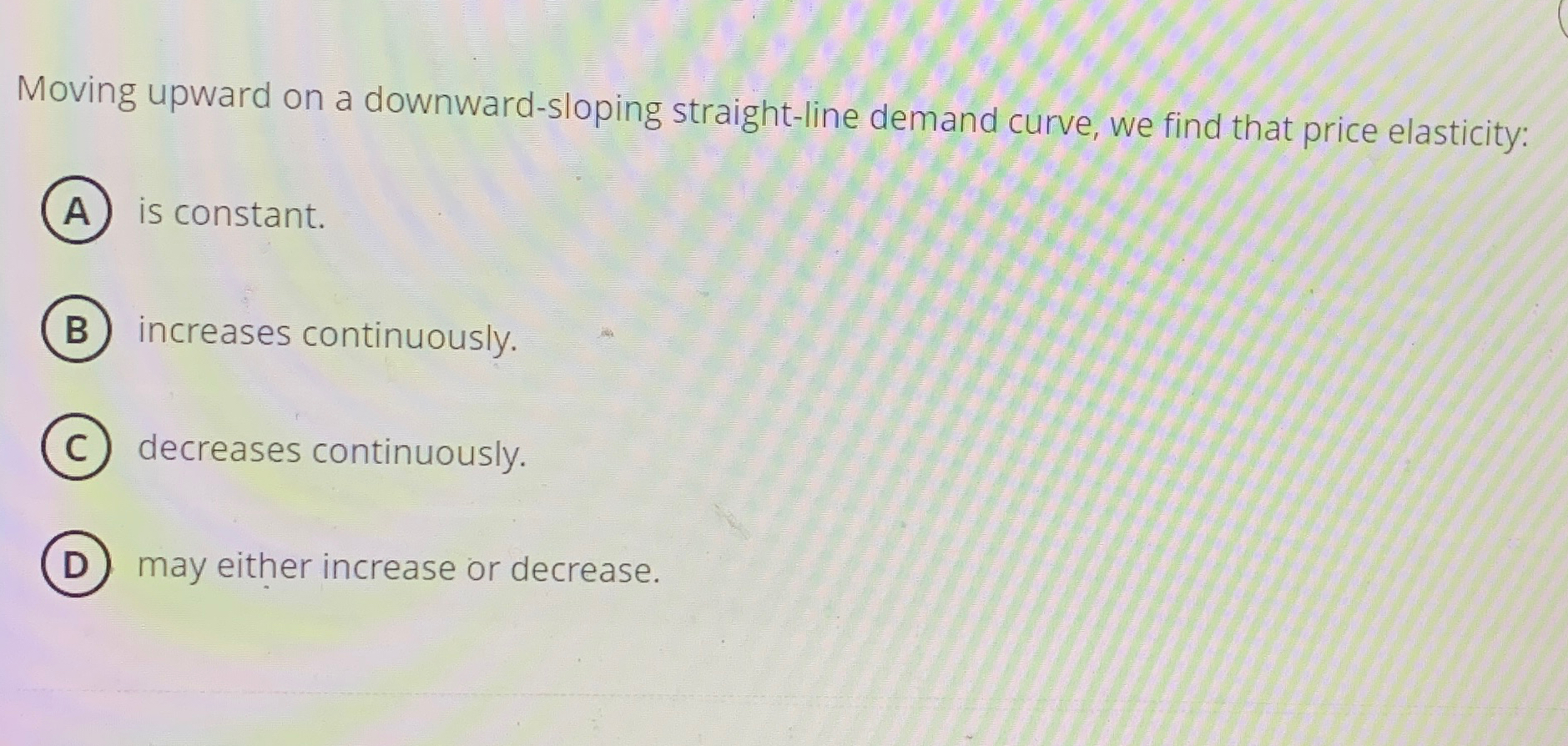 Solved Moving upward on a downward-sloping straight-line | Chegg.com