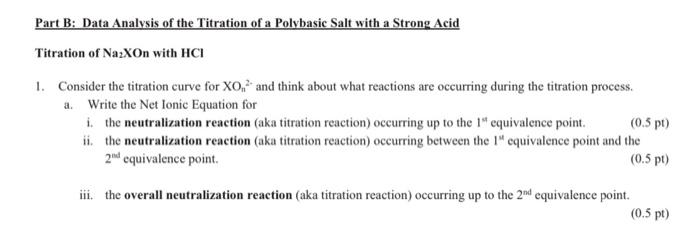 Solved Part B: Data Analysis of the Titration of a Polybasic | Chegg.com