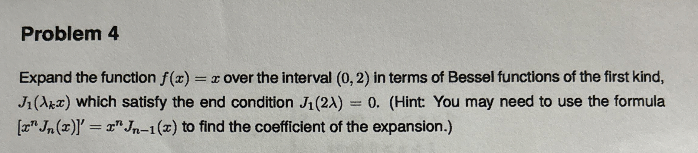 Solved Problem 4Expand the function f(x)=x ﻿over the | Chegg.com